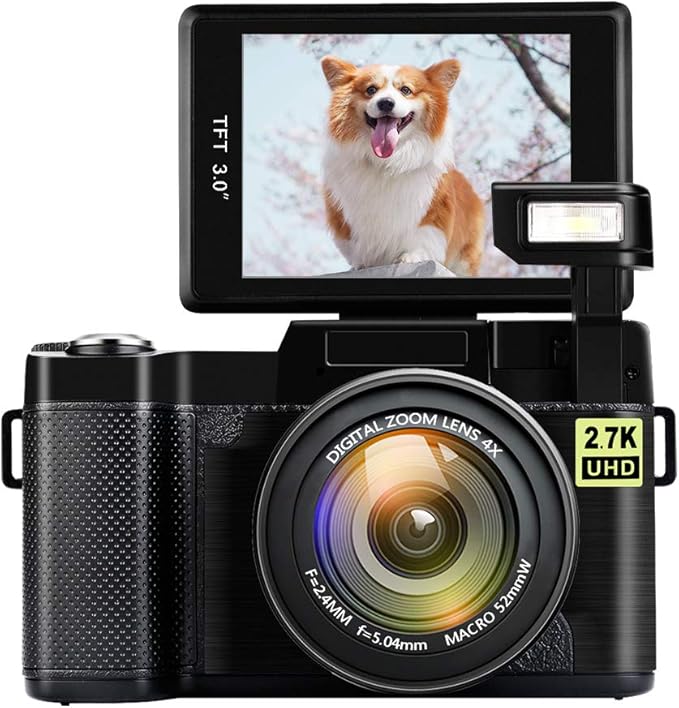 Fotocamera digitale con fotocamera da 24.0 MP WiFi Videocamera da 2.7K ...