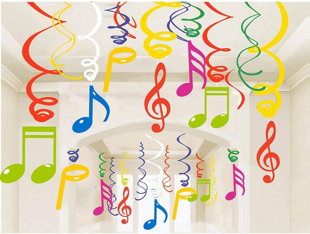 Amazon.com: Konsait Music Note Multi Coloured Hanging Swirls ...