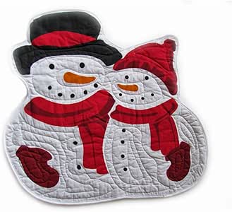 Amazon.com: Quilted Snowman Christmas Holiday Placemats Set of 4: Home ...