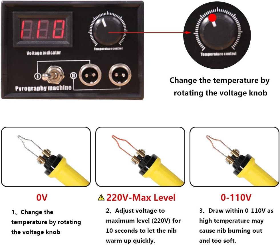 KKTECT Wood Burning Kit 60W Adjustable Pyrography Machine Professional ...