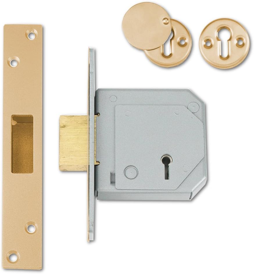 Union Locks 3G114E 5-Lever Mortice Deadlock C-Series 67mm Case - Brass ...