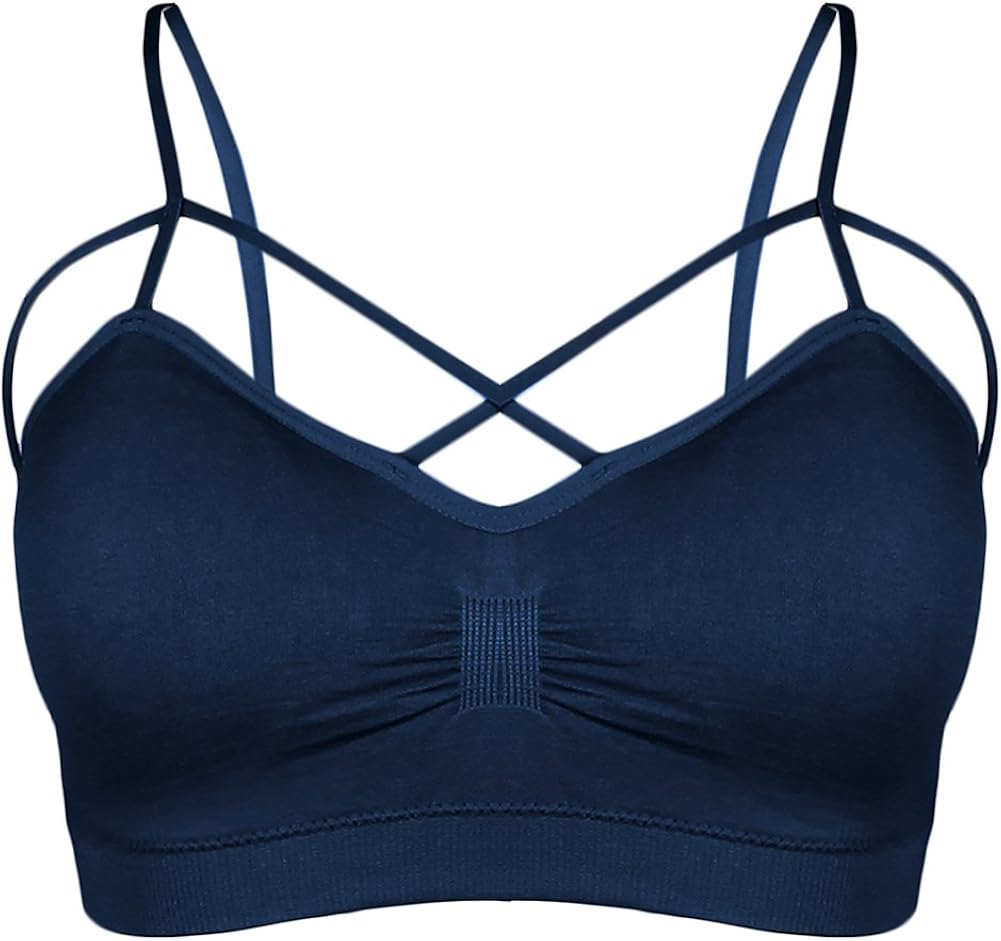 Anemone Sexy Criss-Cross Strappy Front Design Bra Top Smooth fit ...