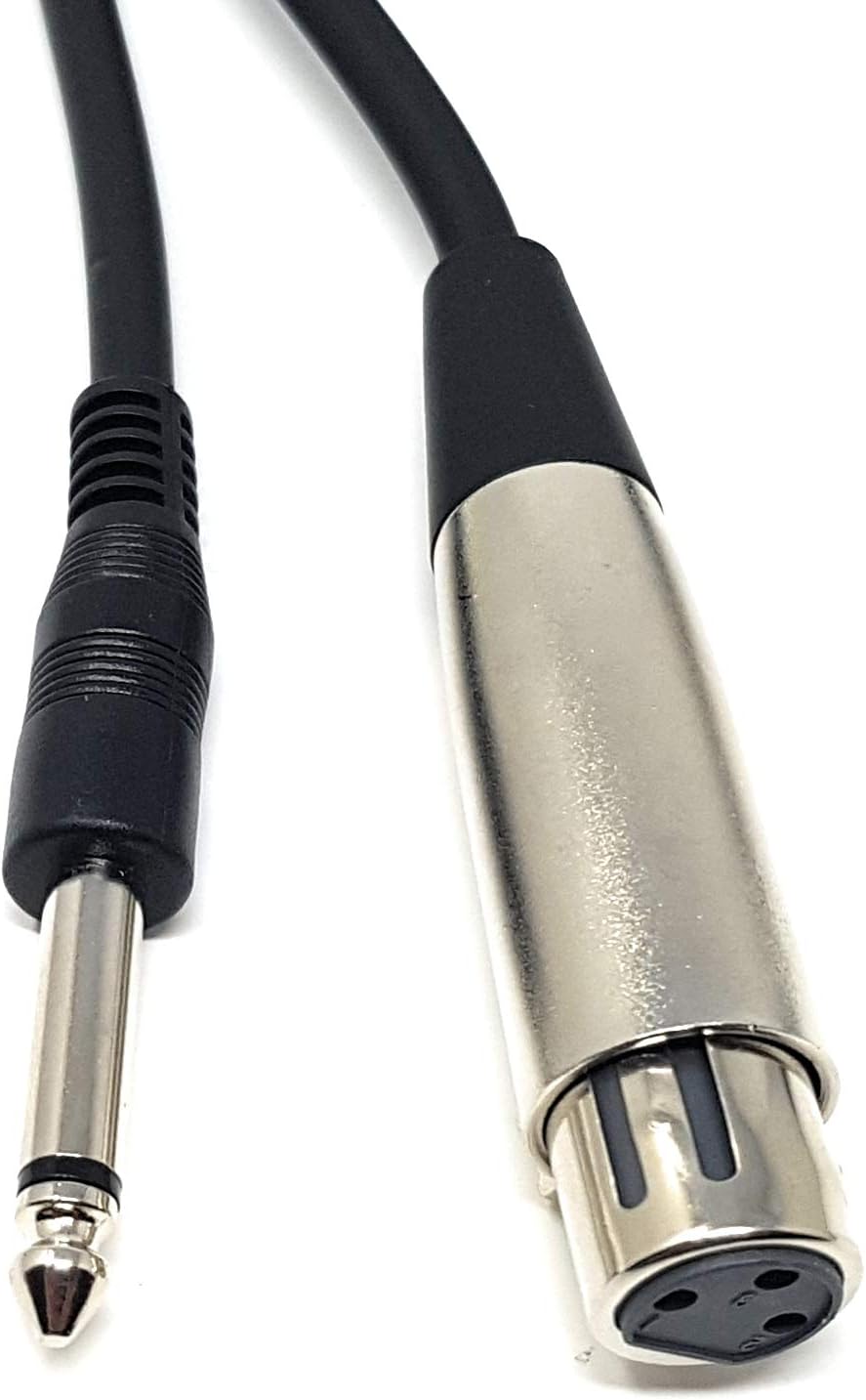 MainCore 3m long 3 pin XLR Female Socket to 6.35mm Mono 2pin Jack Plug ...