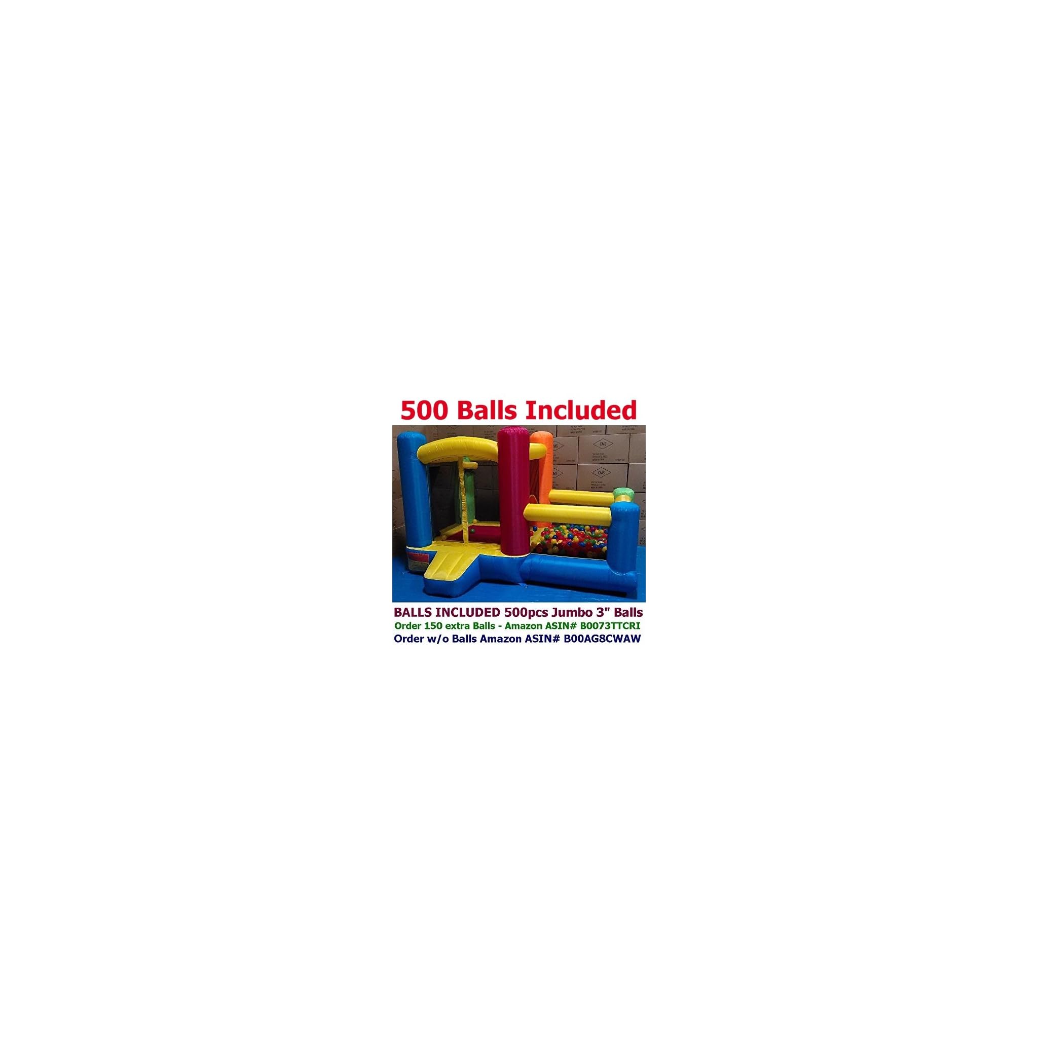 BALLS INCLUDED - My Bouncer Little Castle Bounce House w/ Built-in Ball ...