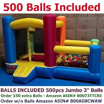 BALLS INCLUDED - My Bouncer Little Castle Bounce House w/ Built-in Ball ...