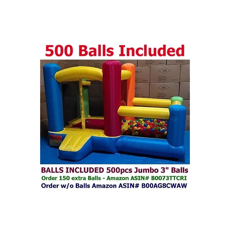 BALLS INCLUDED - My Bouncer Little Castle Bounce House w/ Built-in Ball ...