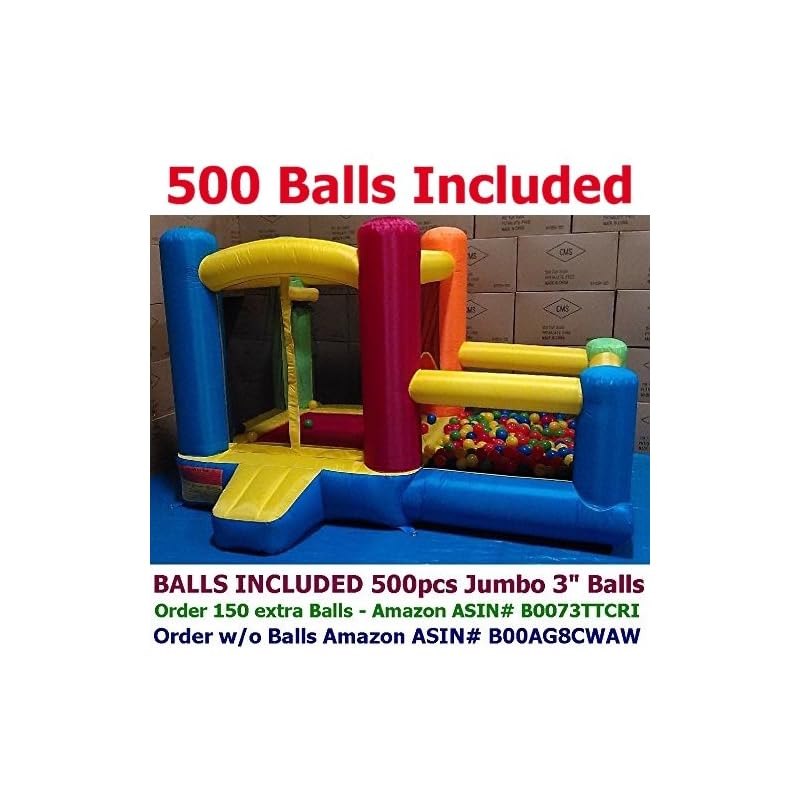 BALLS INCLUDED - My Bouncer Little Castle Bounce House w/ Built-in Ball ...