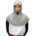 Amazon.com: Knight Hood Chainmail Coif Armor Crusader Templar Cowl Hoodie Ren Faire Costume ...