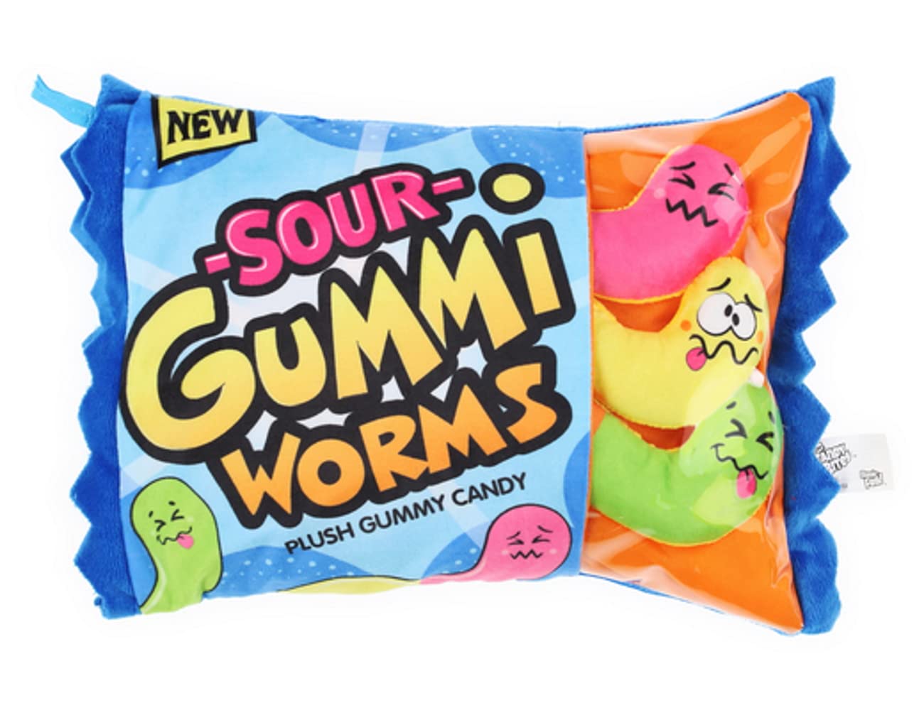 Mua Basic Fun Plush Gummy Candy Worms Sour Gummi Toy with 3 red, navy ...