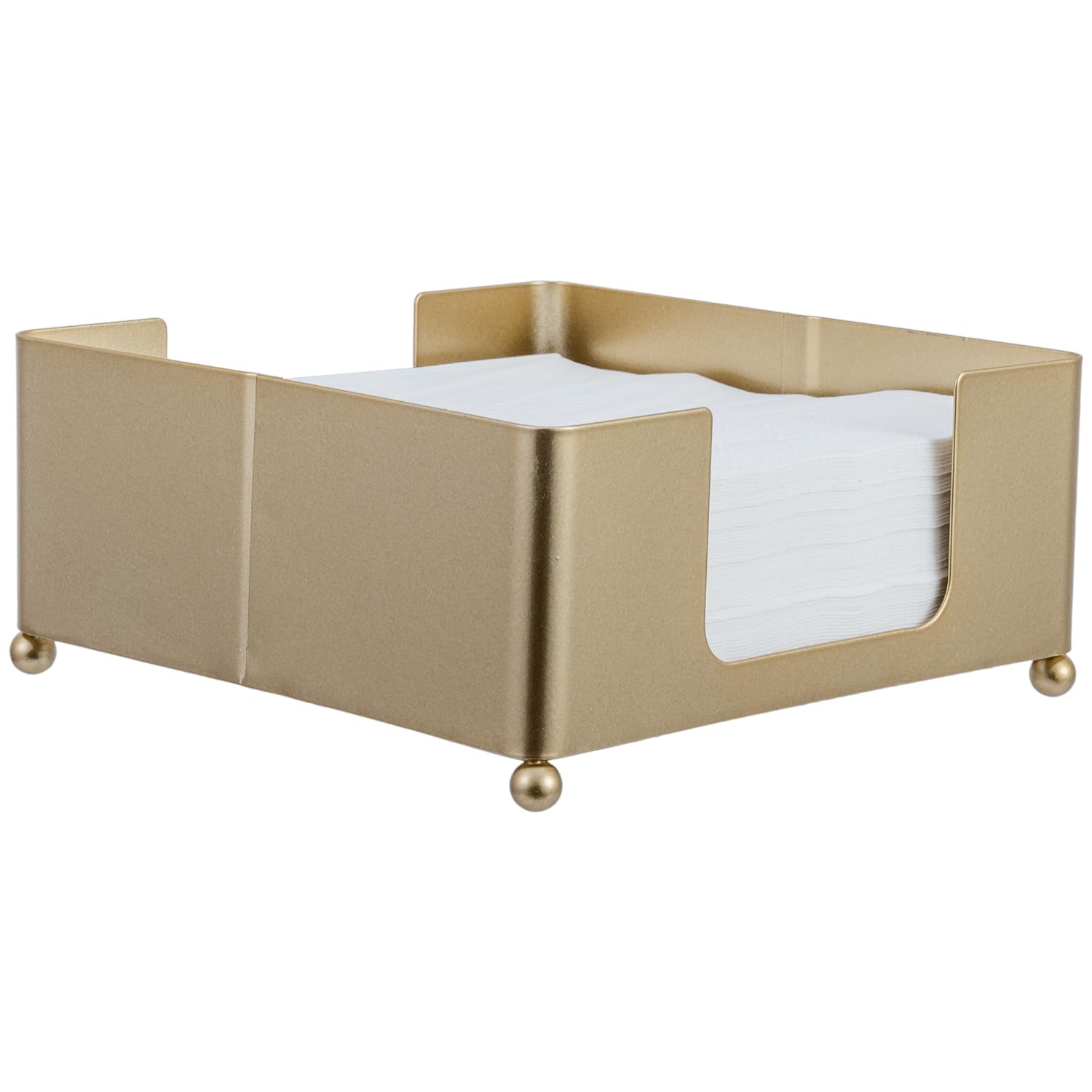 MyGift Modern Metal Square Napkin Holder with Gold-Tone Finish ...