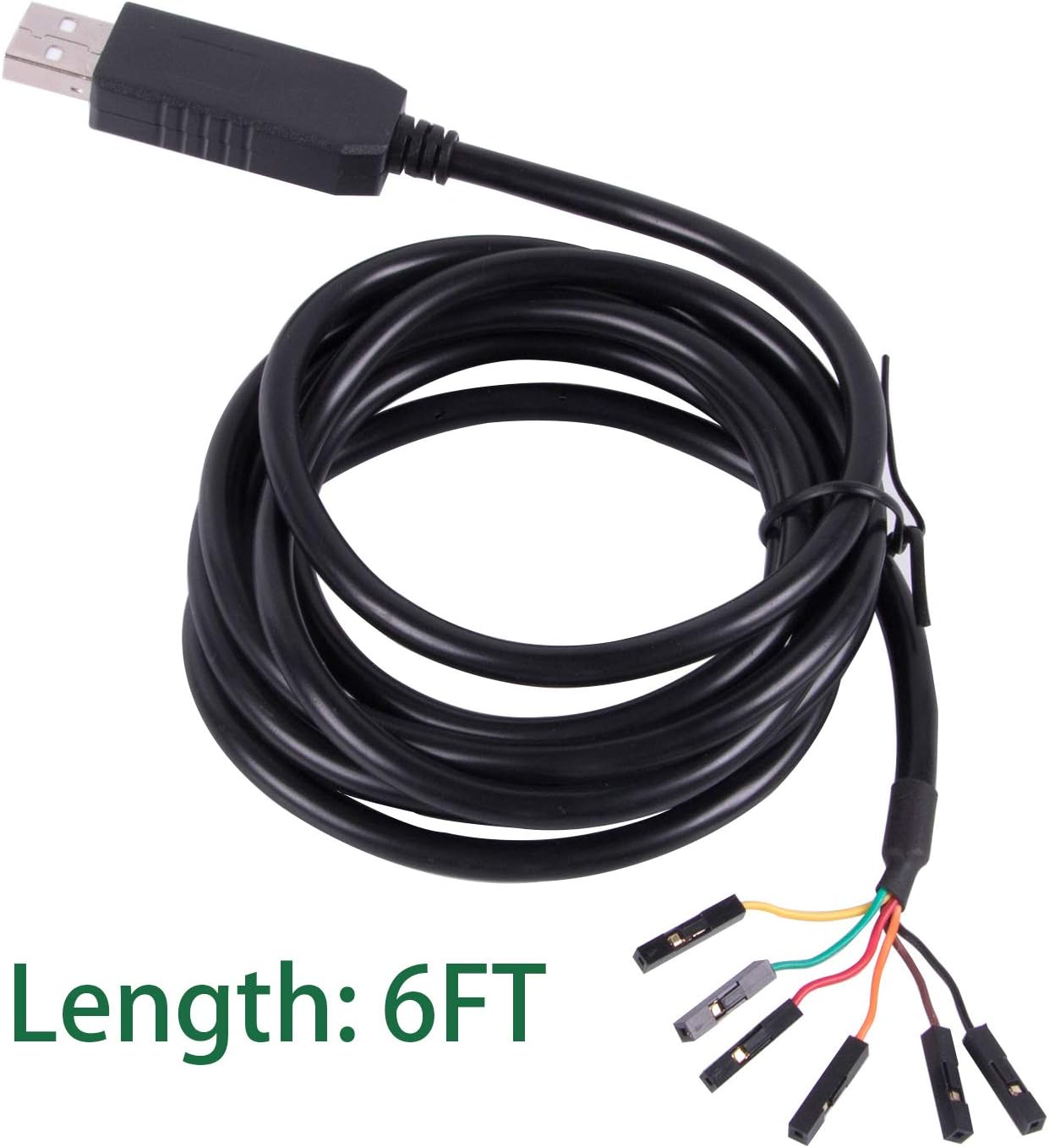 USB to TTL UART Serial 5V 3.3V Adapter Converter Cable 6 Pin 0.1 inch ...