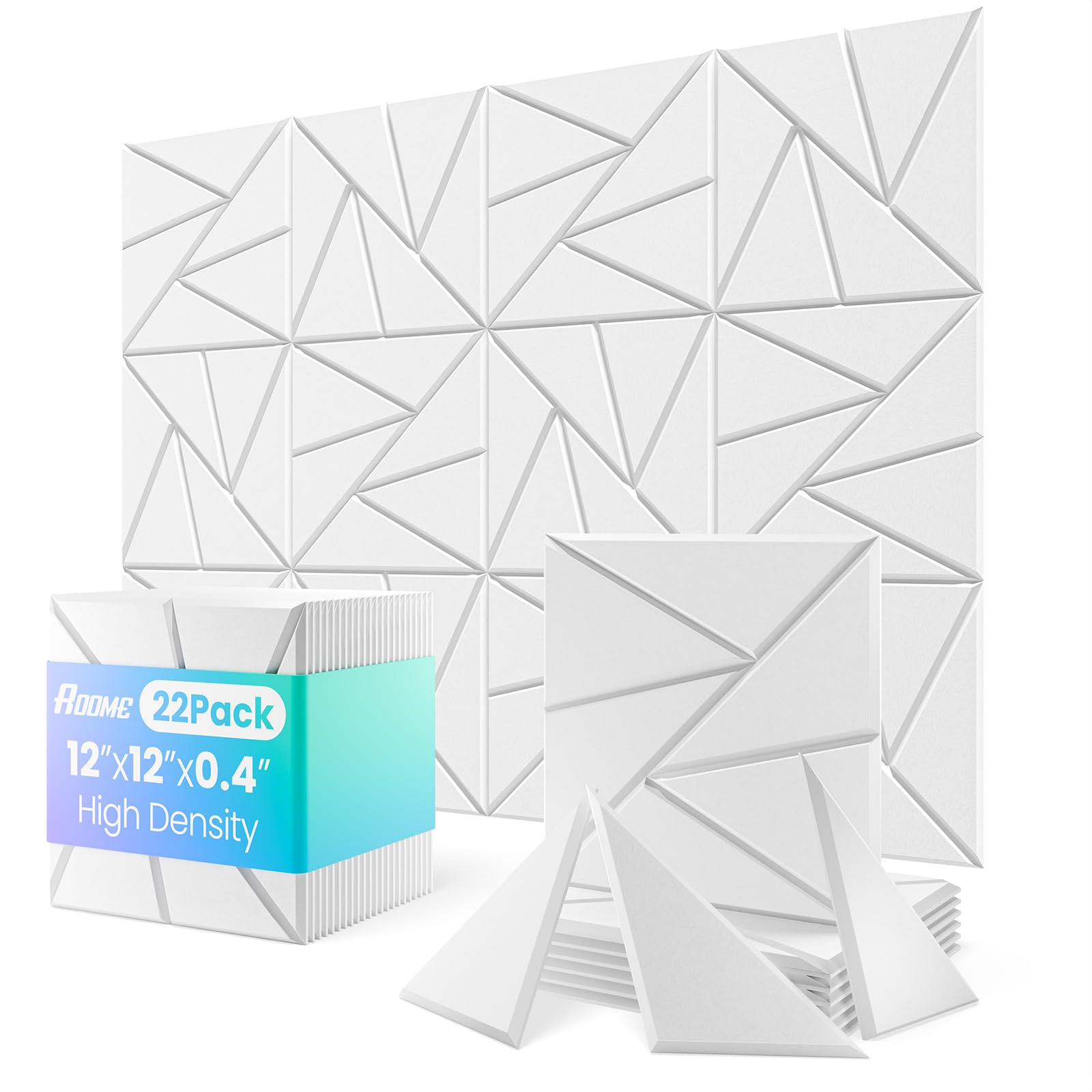 22 Pack Sound Proof Panels for Walls, 12" X 12" X 0.4" High Density ...