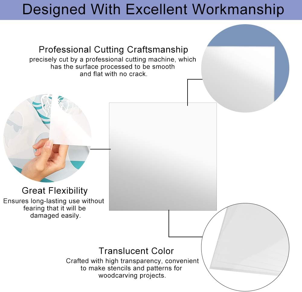 WANTOUTH 15 Pcs Mil Blank Stencil Sheets 30.5 * 30.5cm Mylar Stencil ...