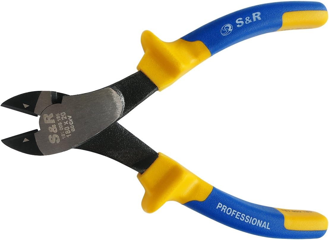 S&R Power Side Cutters / Wire Cutters, 180 x 20 mm, Cr-V steel with ...