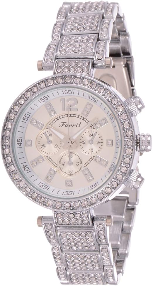 Farril Women's White Dial Stainless Steel Band Dress Watch - 1472: Buy ...