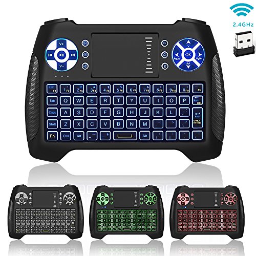Mini Keyboard Backlit, Jelly Comb Rechargable Wireless Small Keyboard with Touchpad Mouse and ...