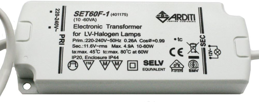 Electronic Transformer 10 – 60 W/12 V/240 V for Set60 °F with Connector ...