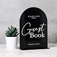 Amazon.com: Guest Book With Stand - 5"x7" Black Arched Acrylic Wedding ...