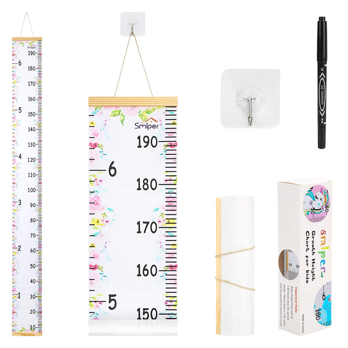 Buy Smlper Height Chart for Kids Wall Hanging Ruler, Canvas Growth ...