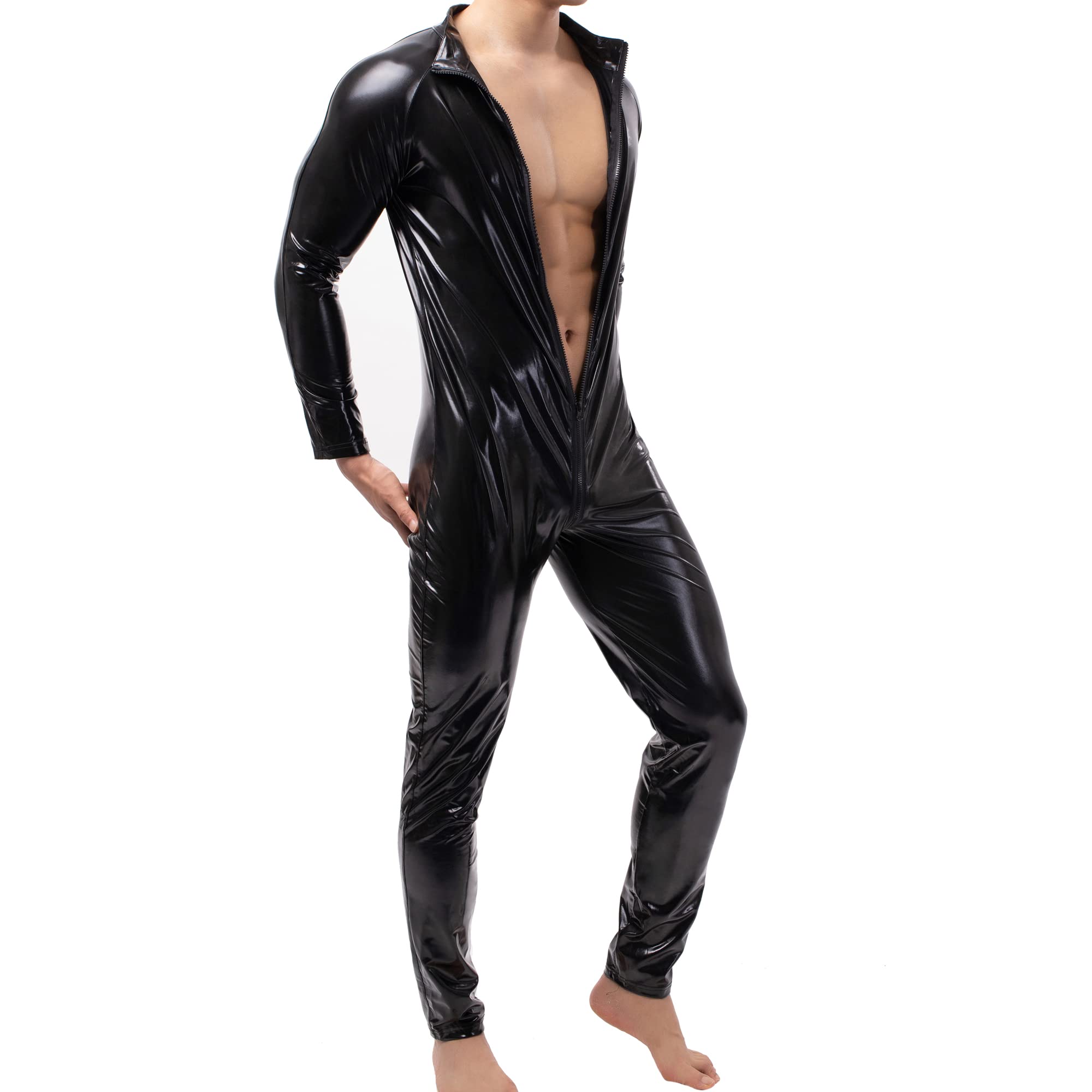 Mua Mens Latex Bodysuit Mens Full Body Leotard Long Sleeves Unitard ...