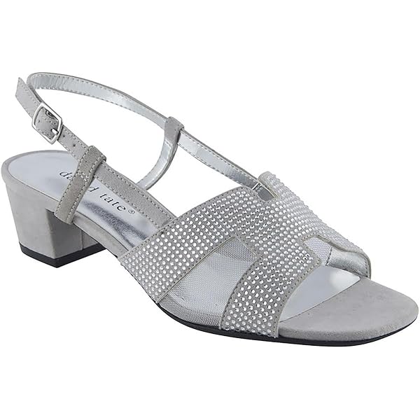 Amazon.com | David Tate Eve Silver Satin 4 M (B) | Heeled Sandals