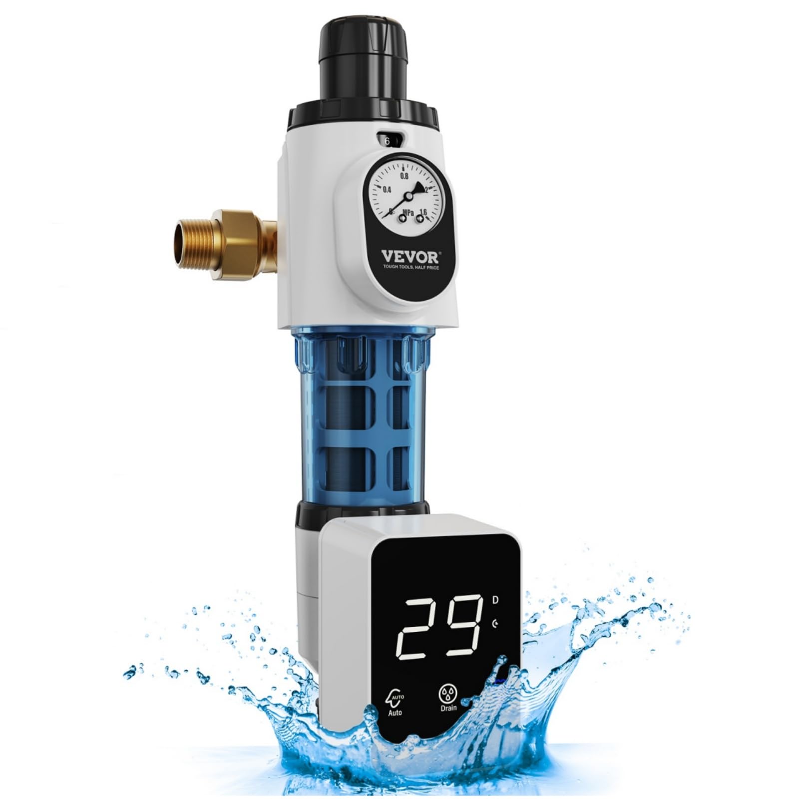 VEVOR Auto Flush Sediment Filter, Spin Down Water Filter with Touch ...