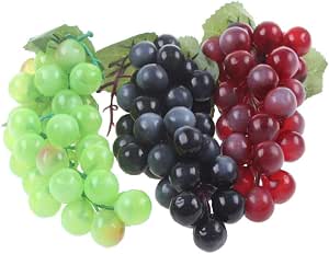 NUOCHEN Fruta Falsa, 6 Racimos UVA Artificial Uvas Falsas Vides Frutas ...
