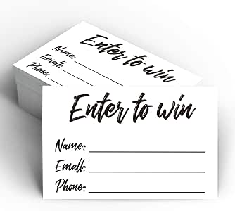 Amazon.com: 50 Enter to Win Cards,Contest Entry Cards, Contest and ...