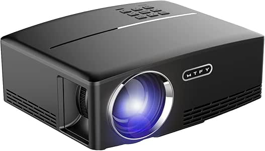 Amazon.com: MTFY Projector-Mini Portable Video Projector-1800 Lumens ...