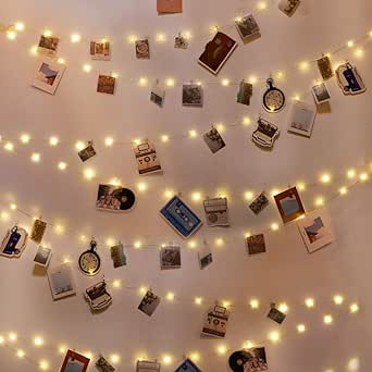 Amazon.com: 60 LED Photo Clip String Lights Fairy String Lights with 60 ...