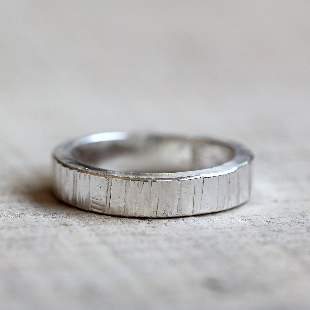 Amazon.com: Men's tree bark wedding ring: Handmade