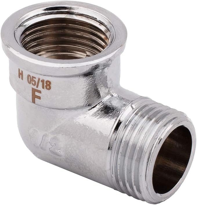 Coude en chrome BSP mâle x femelle 1/2", raccord de tuyau fileté, raccords vissés.: Amazon.fr ...