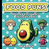 Amazon.com: Cute Food Puns Coloring Book: Bold and Easy Illustrations ...