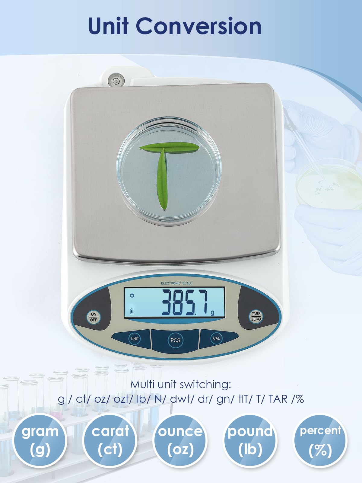 CGOLDENWALL Lab Scale 20kgx0.1g Digital Precision Scale Electronic ...