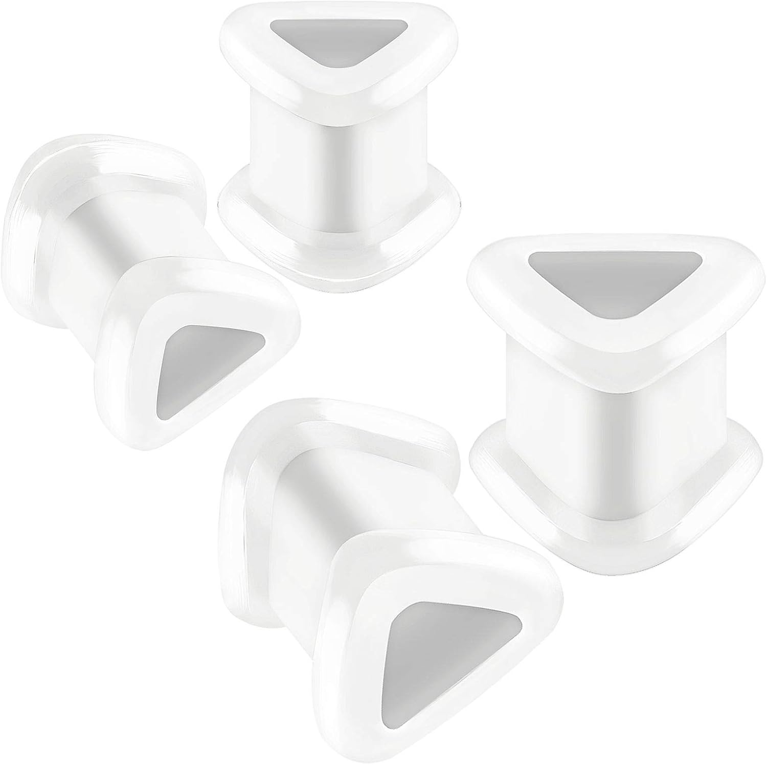 4PCS Silicone Double Flared Saddle Triangle shaped Stretcher Ear Tunnel ...