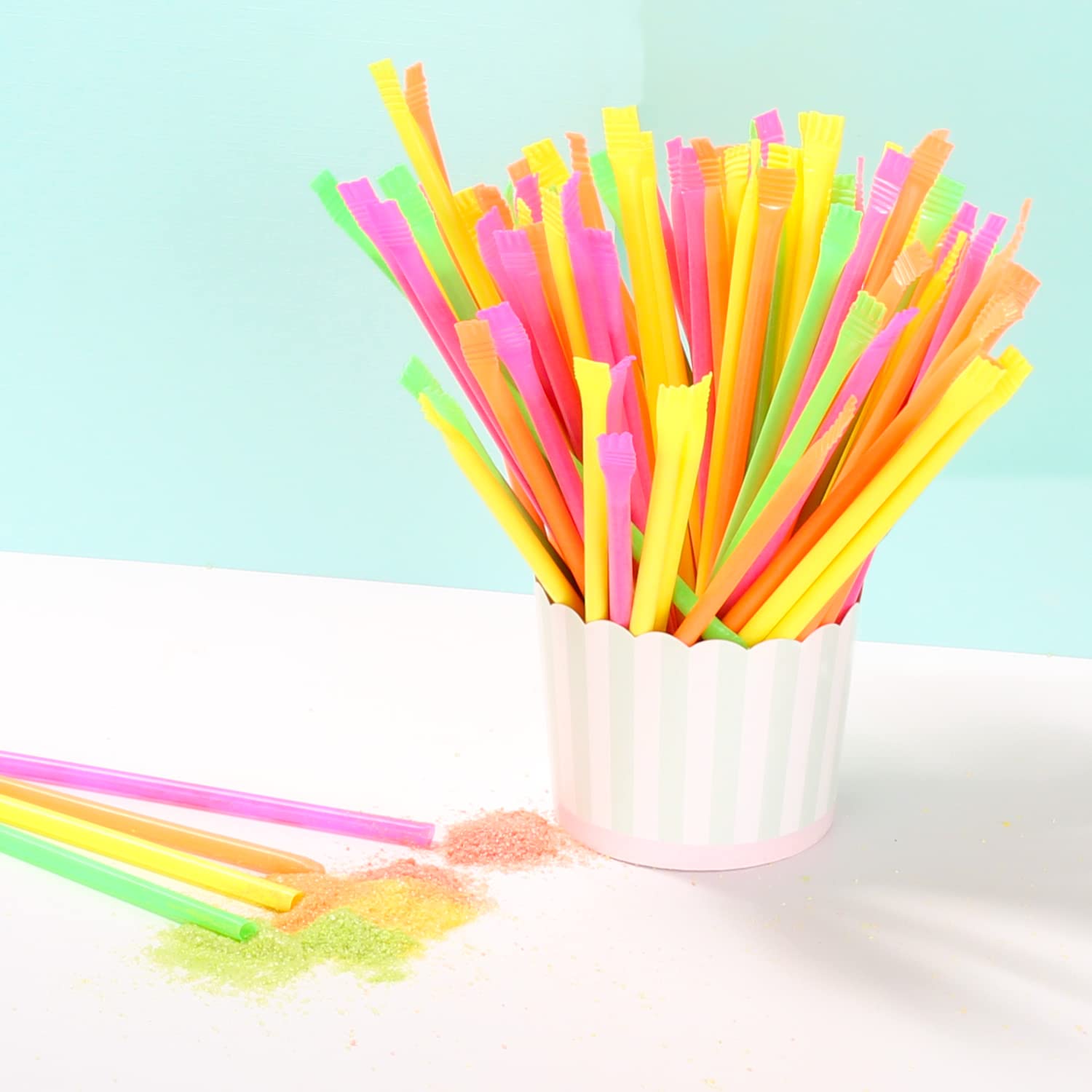 Mua Sugar Candy Straws - 500 Sugar Filled Sticks - Neon 90's Candy, 80s ...