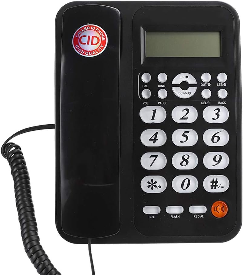 Corded Telephone, Desk Wall Landline Wired Telephone with Caller ID for ...