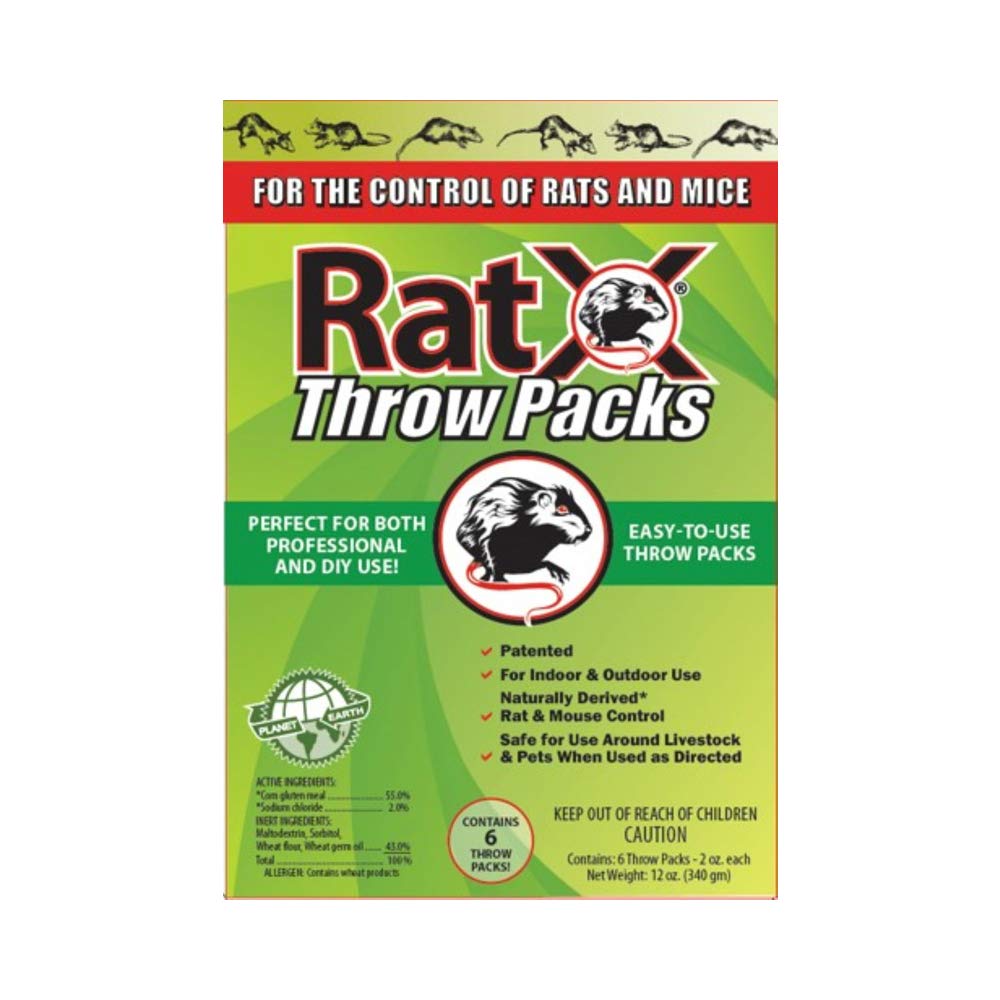 RatX Mouse Poison Throw Packs, Indoor/Outdoor Rat & Mouse Control, Pack ...