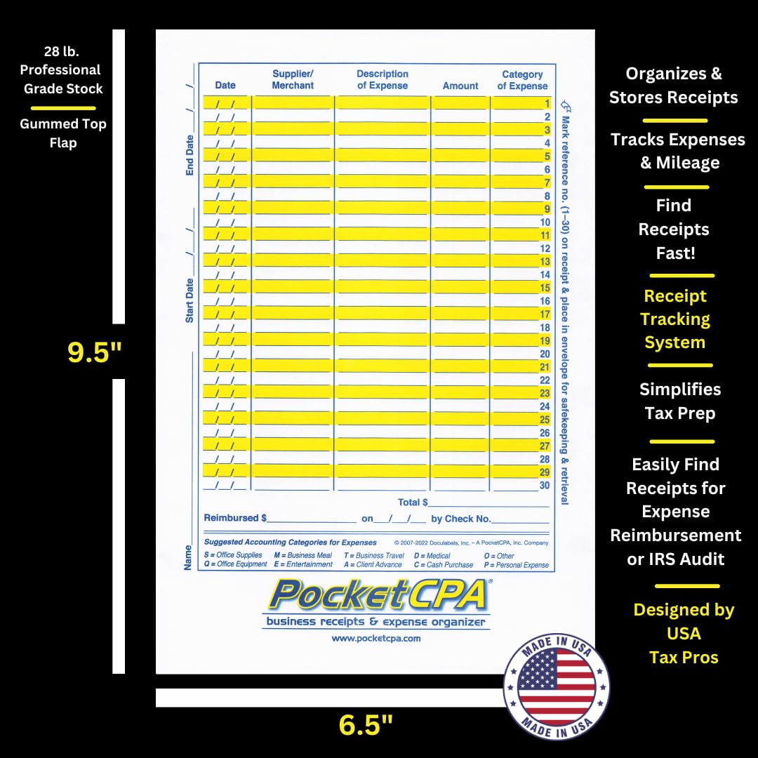 Mua PocketCPA Receipt Envelope & Organizer: Receipt Holder & Expense ...