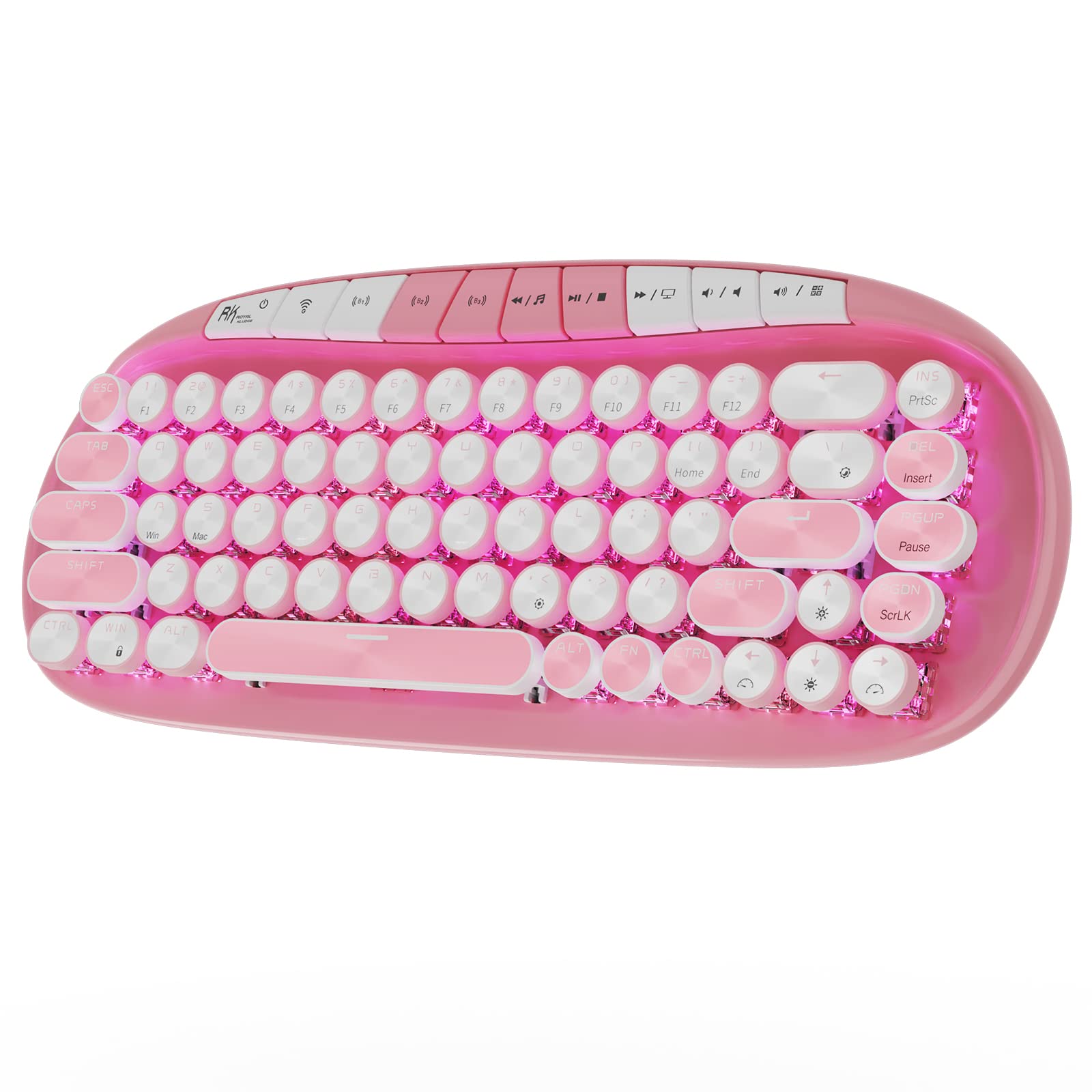 Mua RK ROYAL KLUDGE RK838 Pink Wireless Keyboard, Retro Typewriter ...