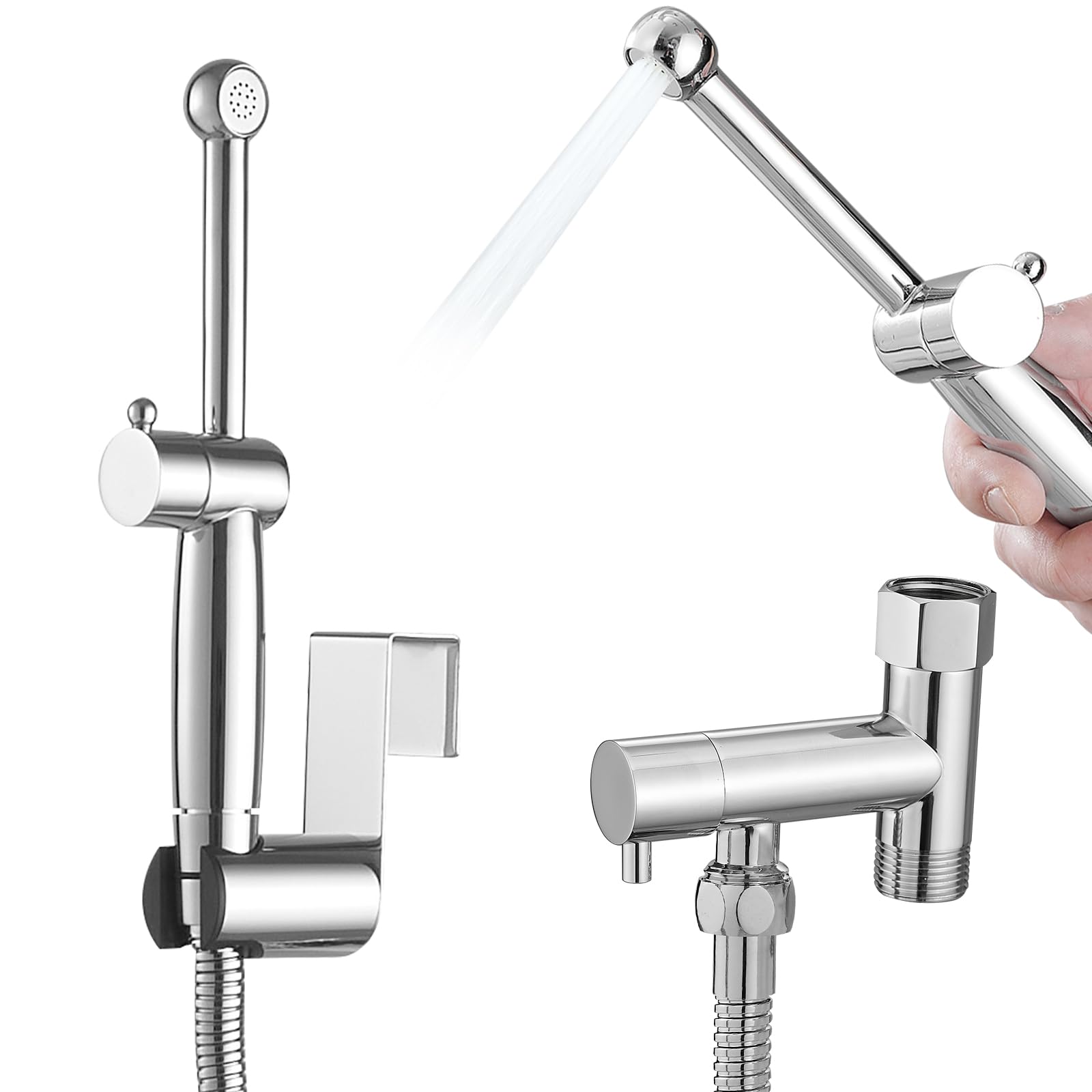 BATHLAVISH All Brass Bidet Sprayer Set for Toilets, Wall or Toilet ...