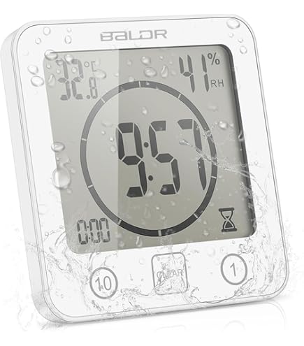 Bathroom Clock Digital Bathroom Shower Kitchen Clock Timer,Waterproof ...