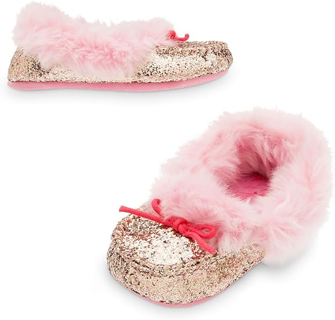 Amazon.com | Disney Princess Deluxe Slippers for Girls Size 9/10 Pink ...