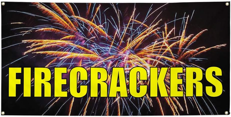 Amazon.com : Vinyl Banner Multiple Sizes Firecrackers Outdoor ...