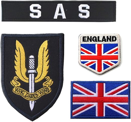 Ohrong 4 PCS SAS UK Union Jack National Flag Embroidered Patches Set ...