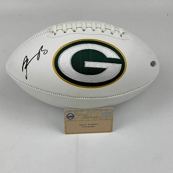 Autographed/Signed AARON RODGERS Green Bay Packers Logo Football ...