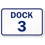SmartSign "Dock 1" Dock Number Sign | 12" x 18" 3M Engineer Grade ...
