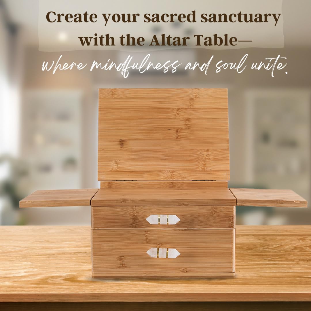 Mua Energy Mindfulness Bamboo Meditation Altar Table – Wooden Ritual ...