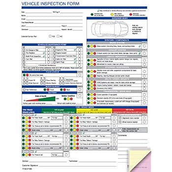 Amazon.com : Multi-Point Inspection Forms - Generic Vehicle Inspection ...