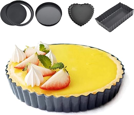 Amazon.com: 8.6 Inch Tart Pan and 4 Inch Mini Rectangle Tart Pan ...